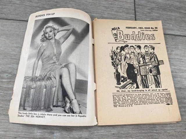 VINTAGE BUDDIES PINUP Girls 1950s 25 Cent Comic Crude Humor Fun Parade ...