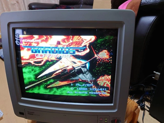 SHARP CZ-612D MONITOR for X68000 CRT 3-Mode with Stand Cable Maintained ...