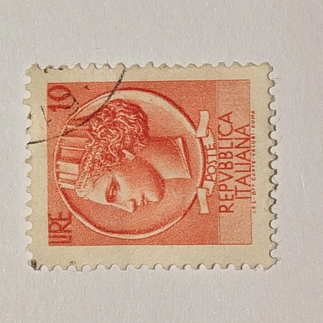 FRANCOBOLLO POSTE REPUBBLICA Italiana 10 Lire - Siracusana rarissimo ...