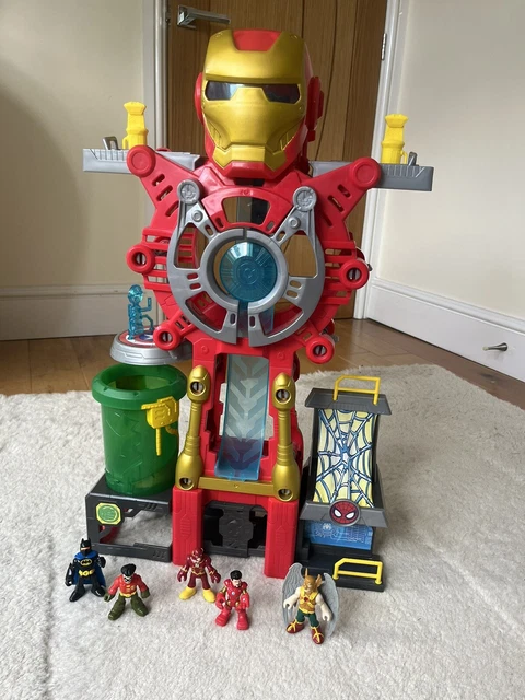 PLAYSKOOL IMAGINEXT SUPER hero Marvel Iron Man Headquarters & Action ...