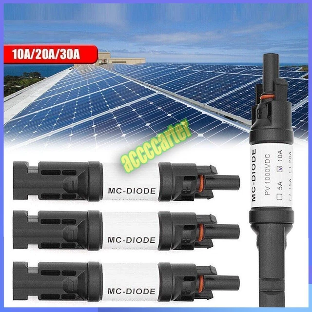 10X SOLAR PANEL Inline Fuse Holder Diode Connector Cable Splitter ...