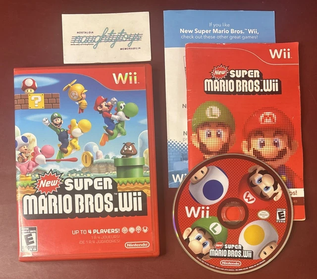 NEW SUPER MARIO Bros (Nintendo Wii 2009) CIB w/ Manual, Case, Insert ...