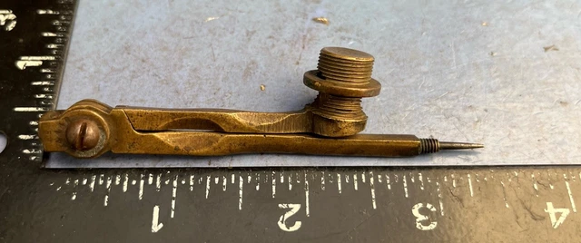VINTAGE PATENTED OLD School Brass Drawing Compass Technical Draughtsman ...