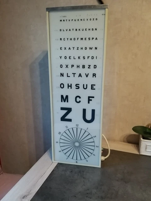 ANCIENNE ÉCHELLE ELLA Lumineuse Ophtalmologie Optométrique Ferdinand ...