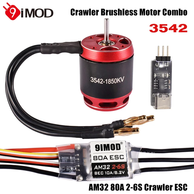 9IMOD AM32 2-6S 80A Brushless ESC 3542 Outrunner Motor for 1/10 RC ...