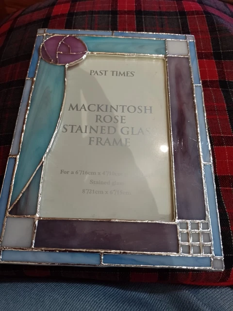 PAST TIMES MACKINTOSH Rose Stained Glass Photo Picture Frame £12.50 ...