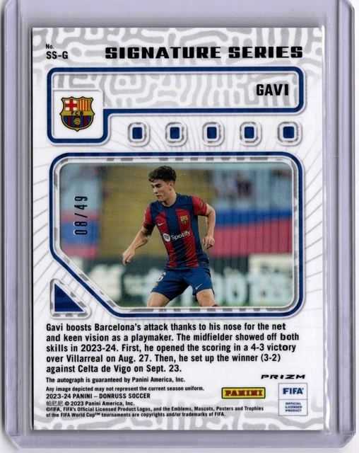 GAVI 2023-24 PANINI Donruss Signature Series Red Auto Gavi #08/49 FC ...