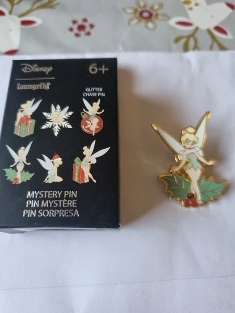 LOUNGEFLY DISNEY PIN Badge Christmas Tinker Bell Tinkerbell Holly ...