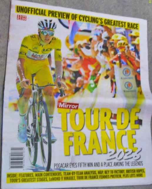 DAILY MIRROR TOUR De France Preview newspaper magazine 2026 Features ...