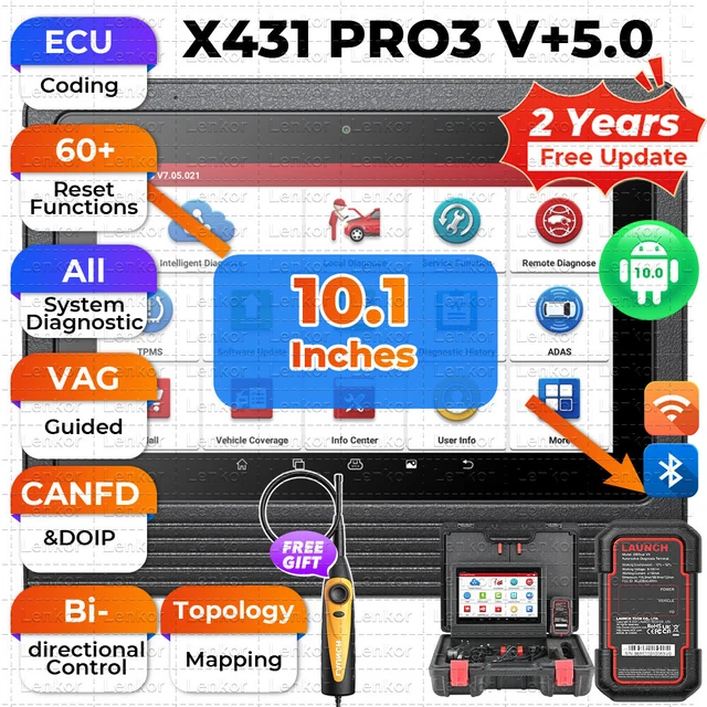 2025 LAUNCH X431 PRO3S+ V 5.0 Car Diagnostic Tool Bidirectional Scanner ...