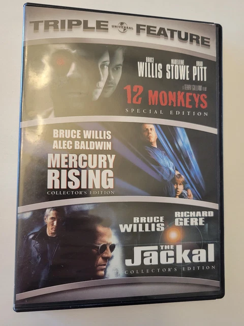 BRUCE WILLIS TRIPLE Feature: 12 Monkeys / Mercury Rising / The Jackal (Used DVD) $8.97 - PicClick CA