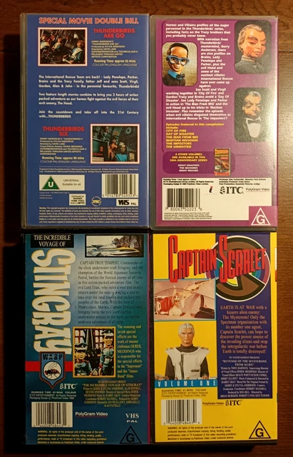 GERRY ANDERSON VHS Tapes x 4 - Thunderbirds, Stingray, Captain Scarlet ...