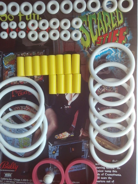 FLIPPER BALLY -Scared Stiff-Kit Elastiques Caoutchouc-Pinball Rubber ...