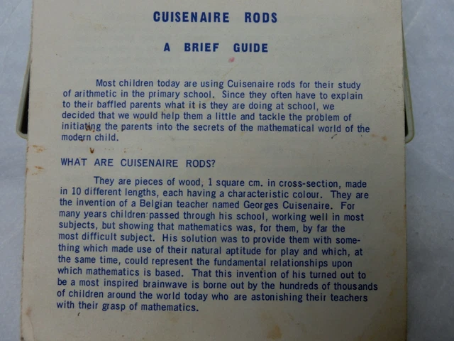 RARE VINTAGE CUISENAIRE Numbers-in-Color Mathematics Education Counting ...