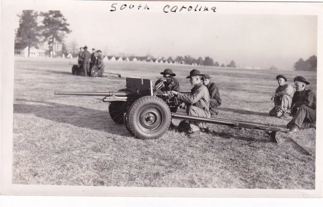 ORIGINAL WWII SNAPSHOT Photo US Army 37mm ANTI-TANK GUN South Carolina ...
