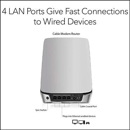 NETGEAR ORBI WIFI 6 Router with DOCSIS 3.1 Built-in Cable Modem (CBR750 ...