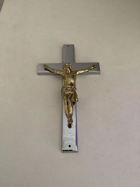 VINTAGE WALL MOUNTED Metal Jesus Christ Crucifix EUR 10,18 - PicClick FR