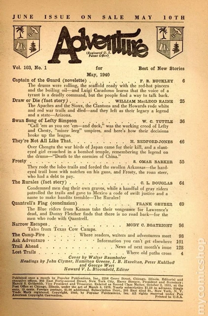 ADVENTURE PULP/MAGAZINE VOL. 103 #1 GD 1940 £12.34 - PicClick UK