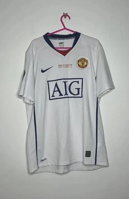 ORIGINAL MANCHESTER UNITED 2009 Away UCL Final Rome Ronaldo M TRIKOT ...