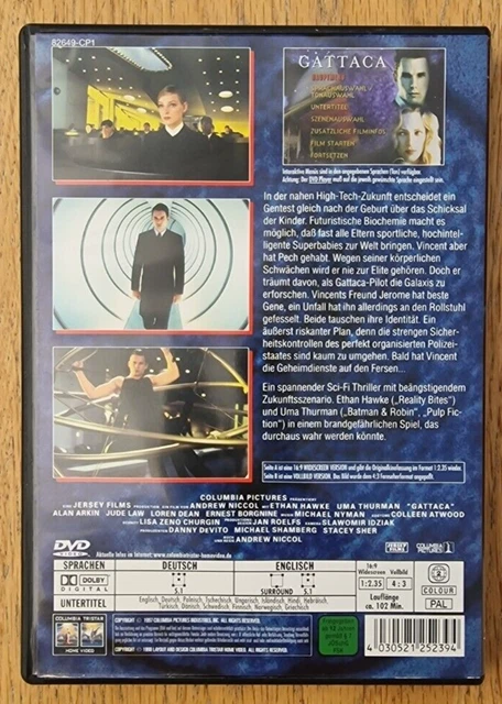 GATTACA 1997 GERMAN Import DVD Dual Sided Disc Widescreen Columbia DVD ...
