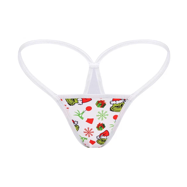 WOMENS MINI BIKINI Thong Micro G-string Panties Sexy Underwear Grinch S ...