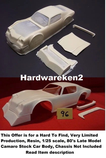 BODY - RESIN 80's BUBBLE FENDER CAMARO w/HANELY STYLE NOSE STOCK CAR ...