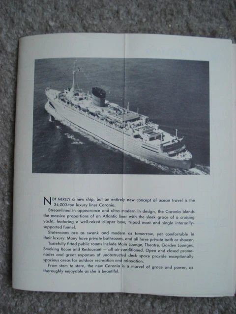 CUNARD LINE / Cunard White Star - rms Caronia - Cabin Class - Deck Plan ...