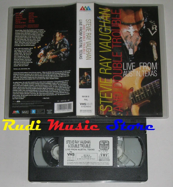 VHS STEVIE RAY VAUGHAN DOUBLE TROUBLE Live austin texas 1995 SMV*no cd ...