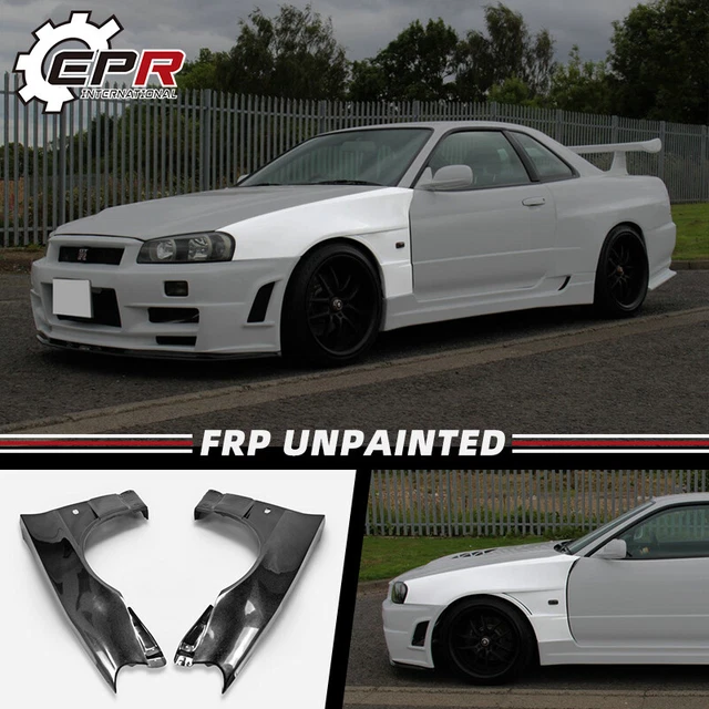 FOR NISSAN SKYLINE R34 GTR BNR34 FRP Unpainted BV2 Style Vented Front ...