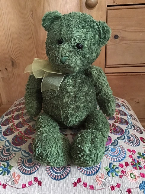 VINTAGE GUND CHUTNEY Green Curly Teddy Bear Soft Plush Toy 14" Style ...