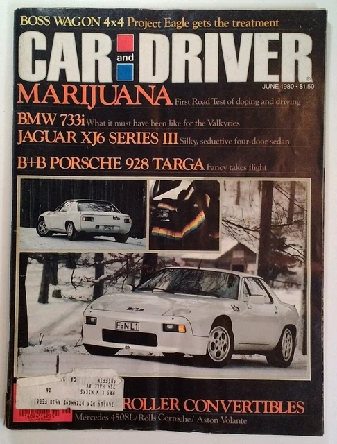 CAR AND DRIVER Mag June 1980 BMW 733i XJ6 Porsche 928 AMC Eagle Marj ...