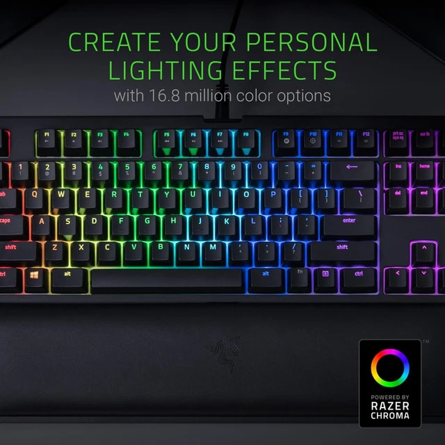RAZER BLACKWIDOW TE Chroma V2 RGB Gaming Keyboard Yellow Switches $88. ...