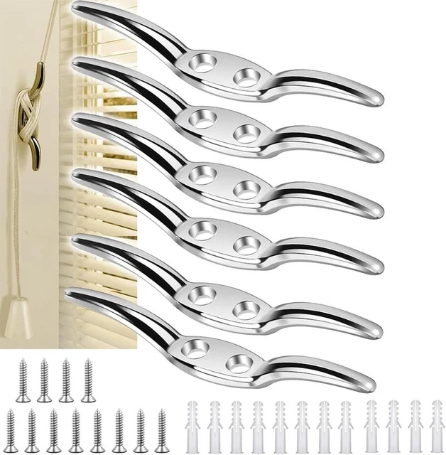 6 PCS BLINDS Cord Cleats Transparent Stainless Blinds Rope Winders ...