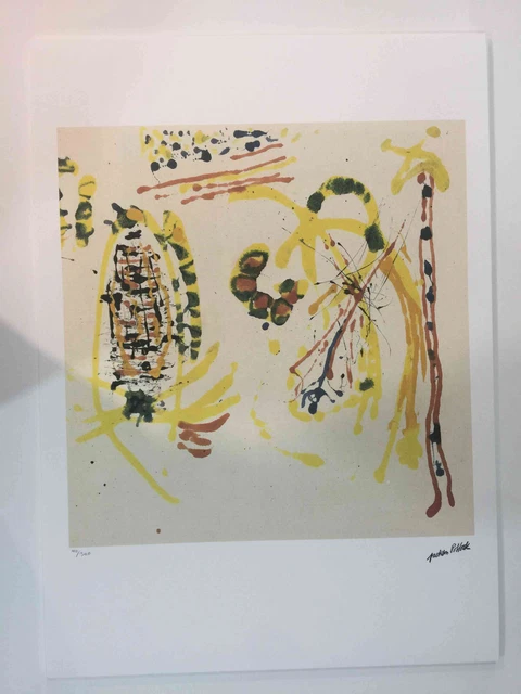 JACKSON POLLOCK LITHOGRAPHY off set cm 50x70 signature on plate with ...