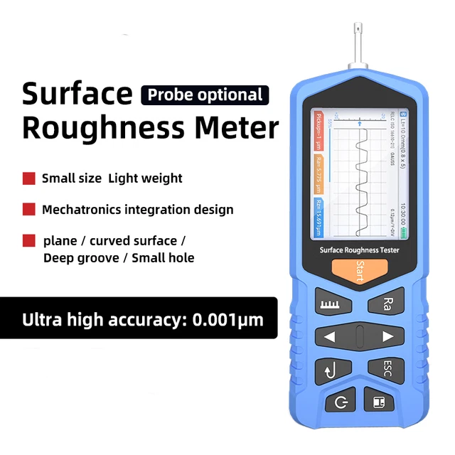 SURFACE ROUGHNESS METER Tester with Ra/Rz/Ry/Rq/Rt/Rp/Rv/Rmax/R3z/Rsk ...