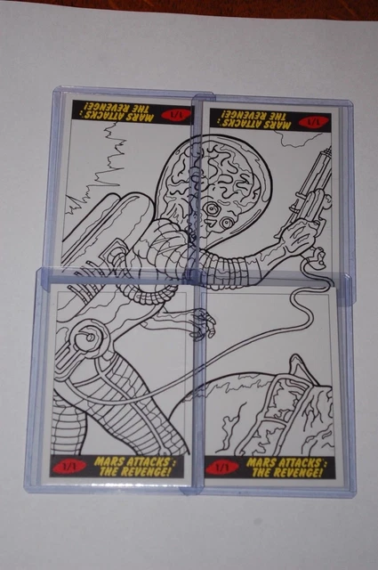 PUZZLE SKETCH 4 Karten Set - 2017 Topps Mars Attacks The Revenge ...