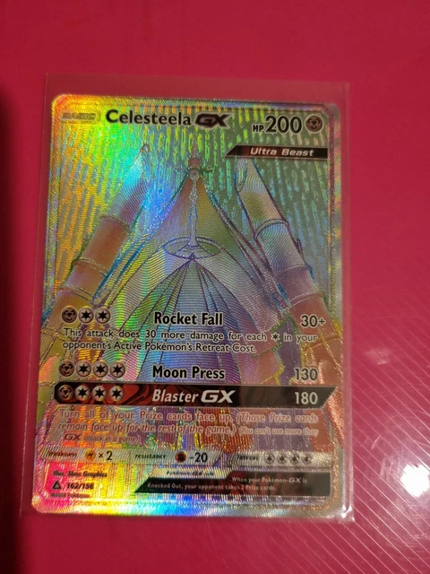 CELESTEELA GX 162/156 Rainbow Secret Rare Pokemon Card Sun & Moon Ultra ...