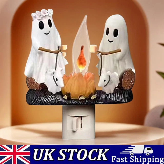 GHOSTS CAMPFIRE FLICKER Flame Halloween Lamp Cute Dusk To Dawn LED ...