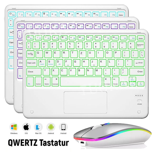 TOUCHPAD BELEUCHTE TASTATUR Funk Maus Kabellos Bluetooth Keyboard ...