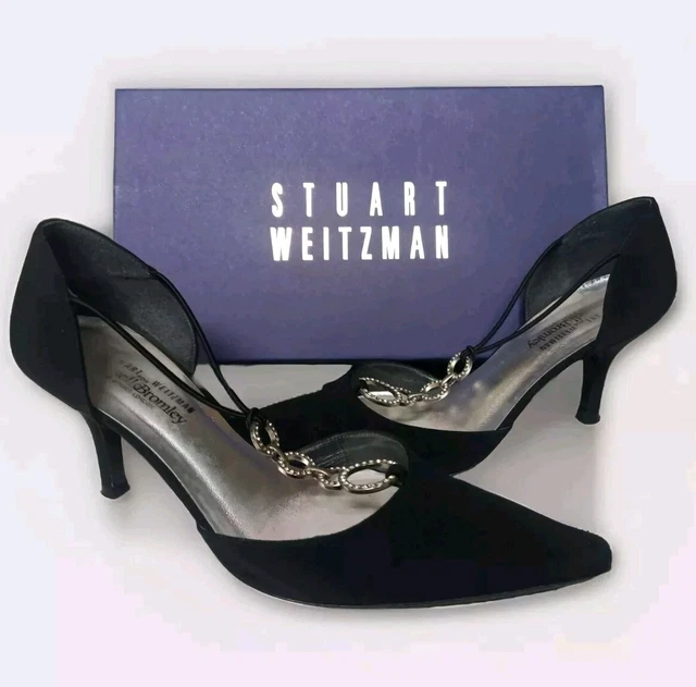 RUSSELL & BROMLEY Stuart Weitzman Jewel T Bar Fabric Splendour Heels ...