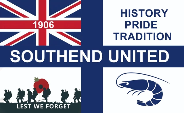 SOUTHEND UNITED FOOTBALL Club Flag. 5ft x 3ft. Southend United FC ...