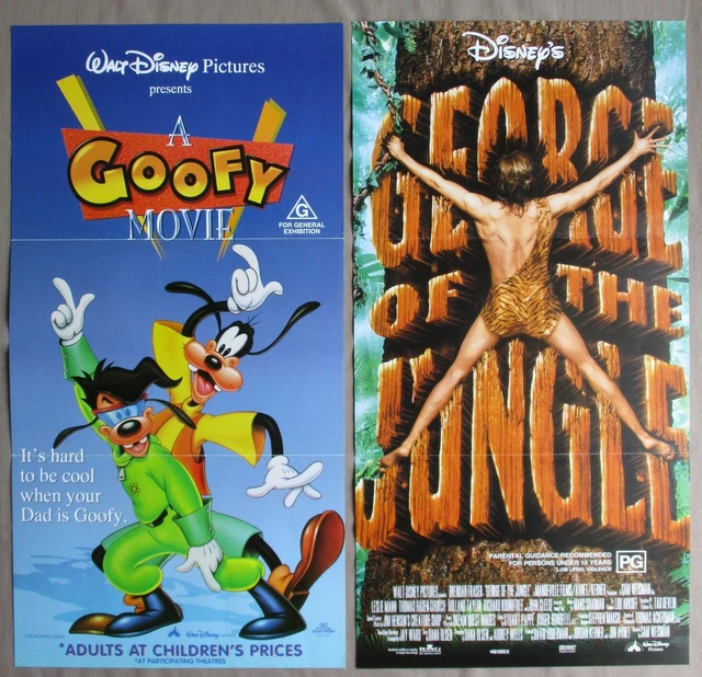 A GOOFY MOVIE / GEORGE OF JUNGLE Orig Australian daybill movie posters ...