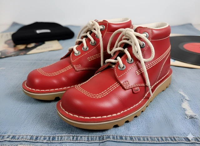 KICKERS KICK HI Red Leather Boots – UK 7 – Retro 90s Classic £42.25 ...