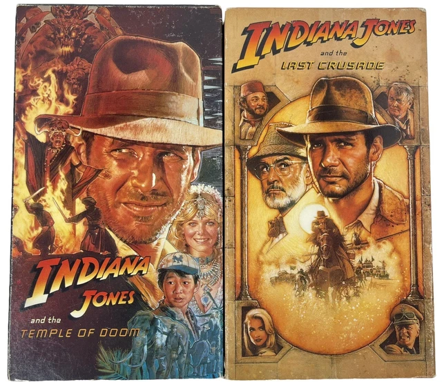 INDIANA JONES: THE Temple Of Doom and The Last Crusade VHS Adventure ...
