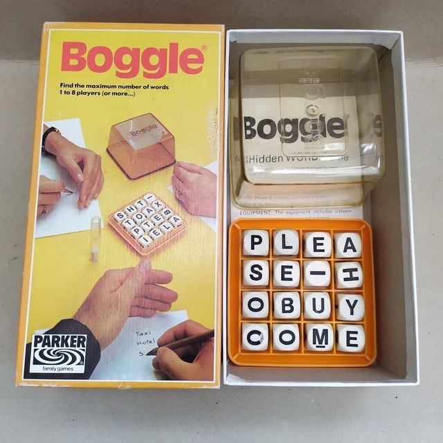 VINTAGE BOGGLE 1985 Word Dice Game by Parker Brothers 100% complete £6. ...