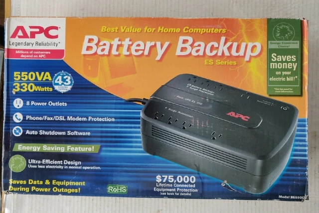 APC BATTERY BACKUP #BE550G 8 Outlets Uninterruptible Power Supply/surge ...