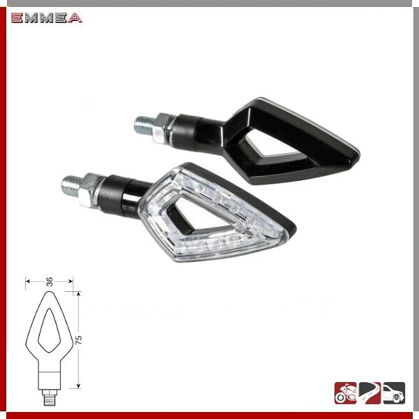COPPIA FRECCE INDICATORI Direzione Led Ecoitalmotor Lente Bianca Luce Arancio Co EUR 11,99 ...