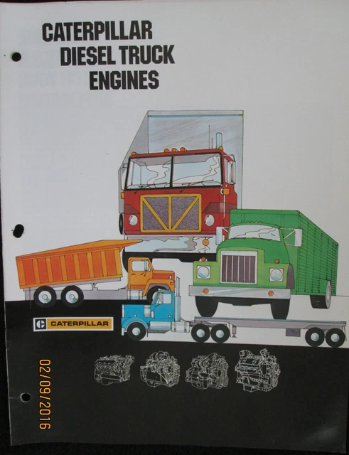 CAT CATERPILLAR DIESEL TRUCK ENGINES Brochure & Specifications 1980`s ...
