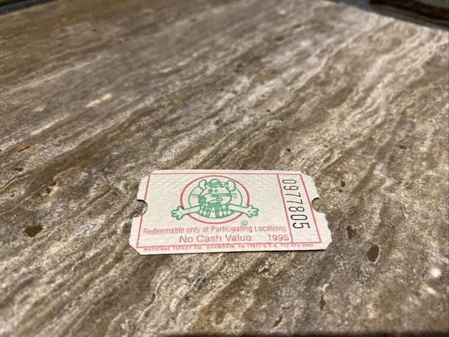 RARE VINTAGE CHUCK E CHEESE SHOWBIZ 1995 TICKET & Wind Up Toy £20.82 ...
