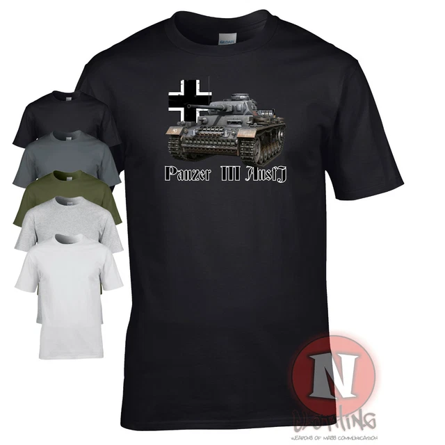 PANZER 3 AUSF J WW2 German military armour T-shirt World Tanks ...